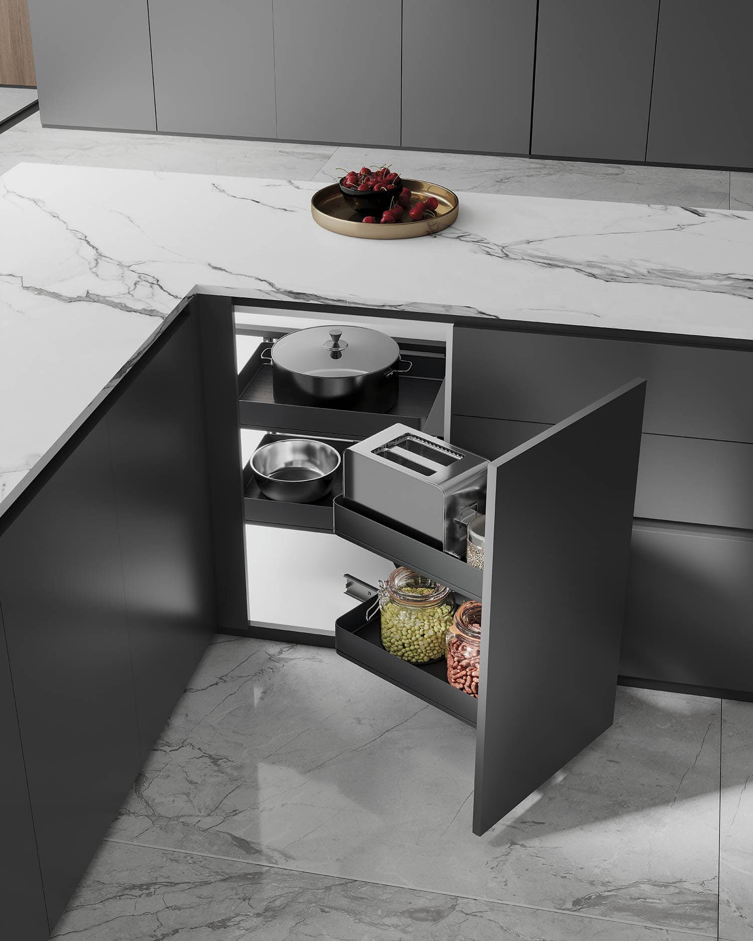 Magic Corner For Kitchen Cabinets | Magic Corner Dimensions - NUOMI
